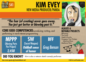 Len Peralta's Geek A Week: Geek A Week: Year Five Two: Kim Evey